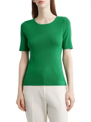 TAHARI ASL Tahari ASL Short Sleeve Sweater Emerald
