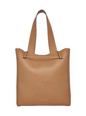 Strathberry Melody Fine Grain Leather Tote - Caramel