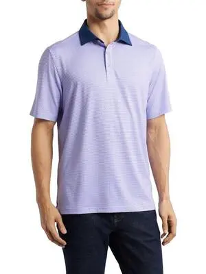 Johnston & Murphy Xc4® + Cool Degree™ Geo Print Performance Golf Polo - Purple/navy
