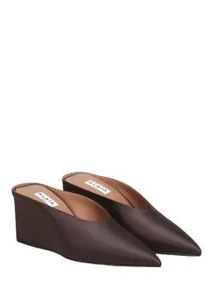 Alaïa Cube Wedge Mules - Marron Fonce