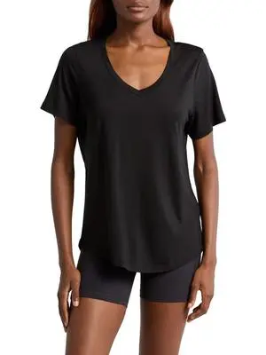 Smartwool Ultralite V-neck Short Sleeve T-shirt - Black