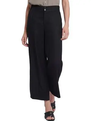 NYDJ Waverly Linen Blend Wide Leg Pants - Black