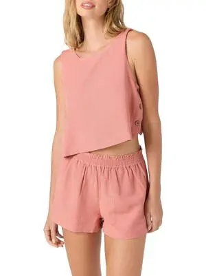O'Neill Sanders Side Button Crop Tank - Desert Sand