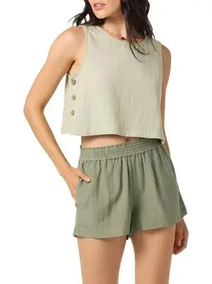 O'Neill Sanders Side Button Crop Tank - Sea Spray