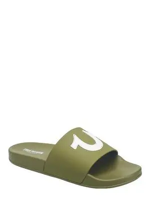 True Religion 112 Logo Slide - Olive