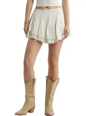 Bp. BP. Lace Trim Ruffle Skort Ivory