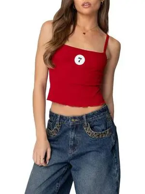 EDIKTED Precious 7 Crop Camisole - Red