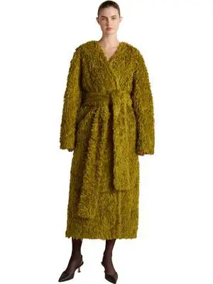 Marina Moscone Brushed Wool Coat - Moss