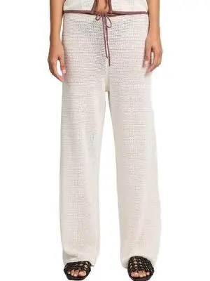 Onia Linen Knit Drawstring Pant - Egret/cppuccino