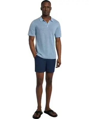 Onia Onia Linen Sweater Polo Baby Blue
