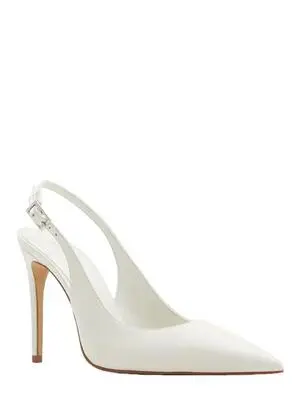 Aldo Stessy Pointed Toe Slingback Pumps - White/ Bone