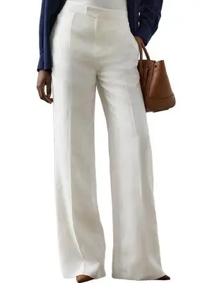 Ralph Lauren Ralph Lauren Dean Linen Wide Leg Pant Cream