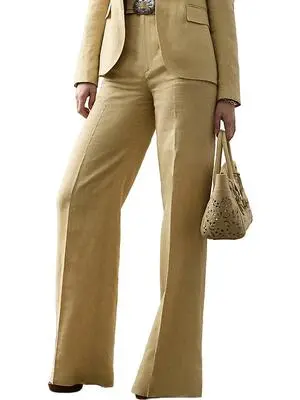 Ralph Lauren Ralph Lauren Dean Linen Wide Leg Pant Light Sand