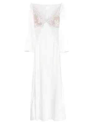 SELF-PORTRAIT Lace Satin Gown - White