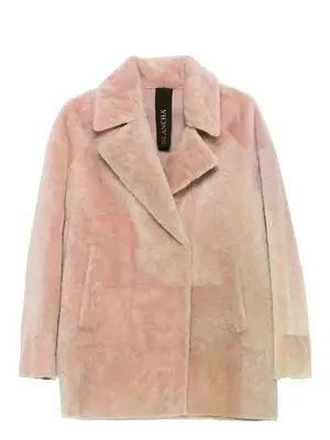 BLANCHA Shearling Short Coat - Pink