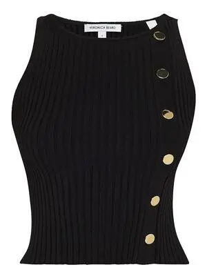 Veronica Beard Nelson Ribbed Tank - Black