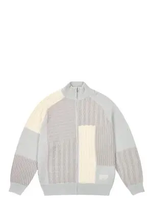 PALACE Patchwork Zip Knit - White