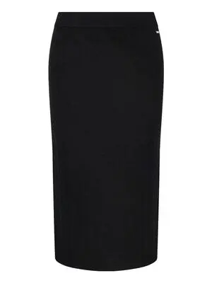 Armani Exchange Logo-jacquard Midi Skirt - Black