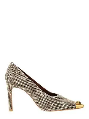 Kurt Geiger Regent Eagle-embellished Metallic Courts - Beige Oth