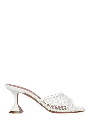 Amina Muaddi Lupita 70 Heeled Mesh Mules - White