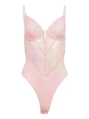 Fleur Du Mal Bianca Lace Bodysuit - Pink