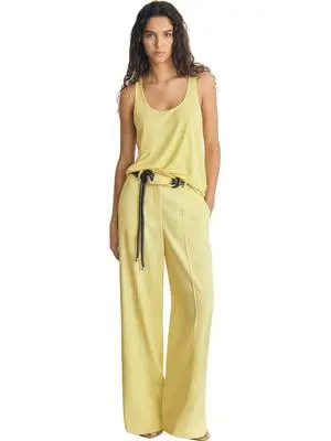 REISS Alecia Atelier Wide Leg Suit Trousers - Lemon