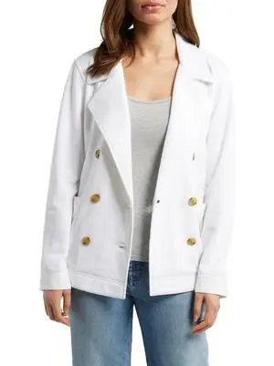 Caslon Caslon(r) Double Breasted Knit Blazer White