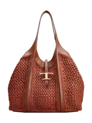 TOD'S T Timeless Medium Tote - Brown
