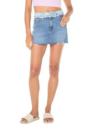 Roxy Sereia Denim Miniskirt - Patch And Release Denim Wash