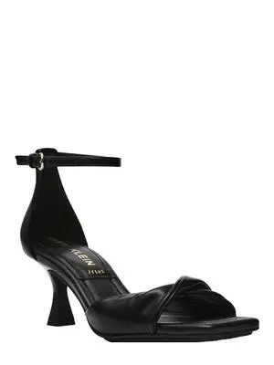 Anne Klein Jessie Ankle Strap Sandal - Black Smooth