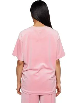 SAMII RYAN Optimist Velour Oversized Tee - Pink