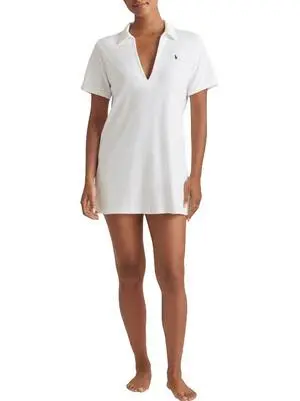 Polo Ralph Lauren Organic Cotton French Terry Cover-up Shirtdress - White