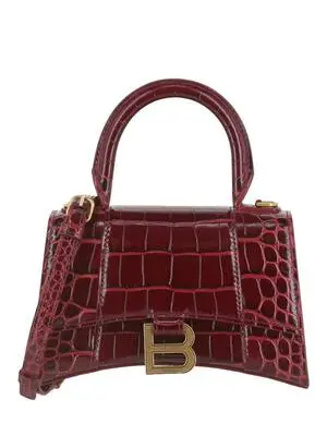 Balenciaga Hourglass Xs Top Handle - Dark Red