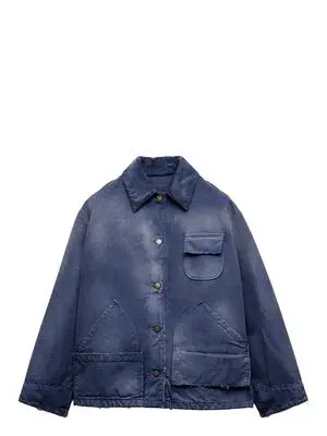 Prada PRADA Canvas Trucker Jacket Blue