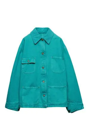 Prada PRADA Canvas Trucker Jacket Turquoise