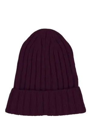 SSKEIN SSKEIN Ribbed Baby Alpaca Beanie Aubergine