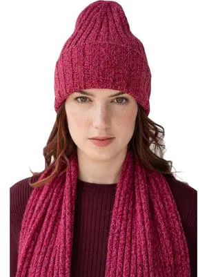 SSKEIN SSKEIN Ribbed Baby Alpaca Beanie Magenta Marl