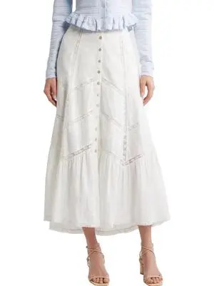 LoveShackFancy Ritson Cotton Skirt - White