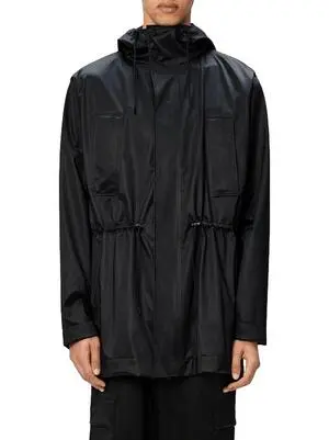 Rains Bold Waterproof Raincoat - Black Grain