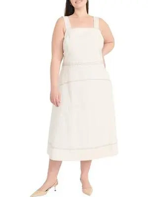 Maggy London Sleeveless Yoke Skirt Midi Sundress - Sugar