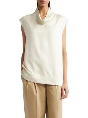 TOTÊME Funnel Neck Sleeveless Top - Ecru