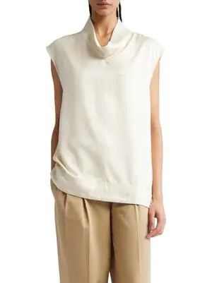 TOTEME TOTEME Funnel Neck Sleeveless Top Ecru