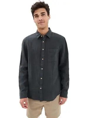 Faherty Brand Laguna Linen Shirt - Washed Black