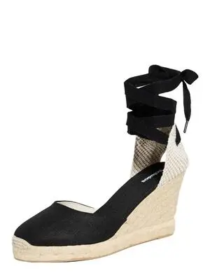 Soludos Marseille Wedge Espadrilles - Noche Black