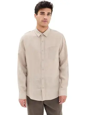 Vince Linen Shirt - Pumice Rock