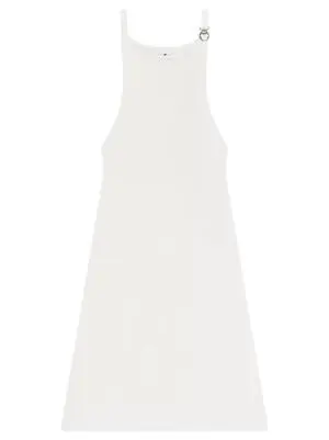 COURREGES Buckle-detail Ribbed Mini Dress - White