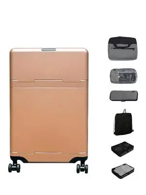 BARMES Wheeled Carryon Suitcase, Gym Bag And Packing Cubes - Golden Brush