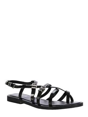 Michael Kors Darrington Embossed Flat Sandals - Black
