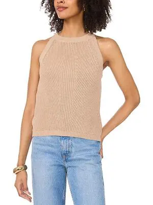 Vince Camuto Pointelle Tank Top - Oxford Tan