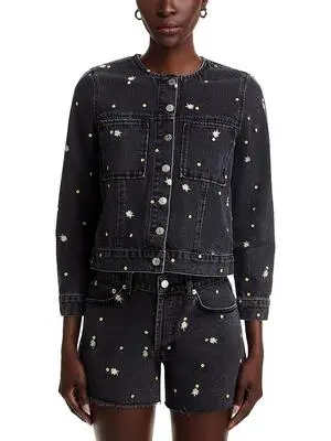 Rails Floral Denim Lido Jacket - Ash Black